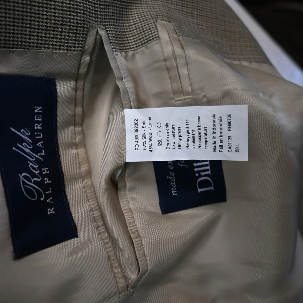 Ralph Lauren | Suits & Blazers | Ralph Lauren 5l Brown Nailshead Silk ...